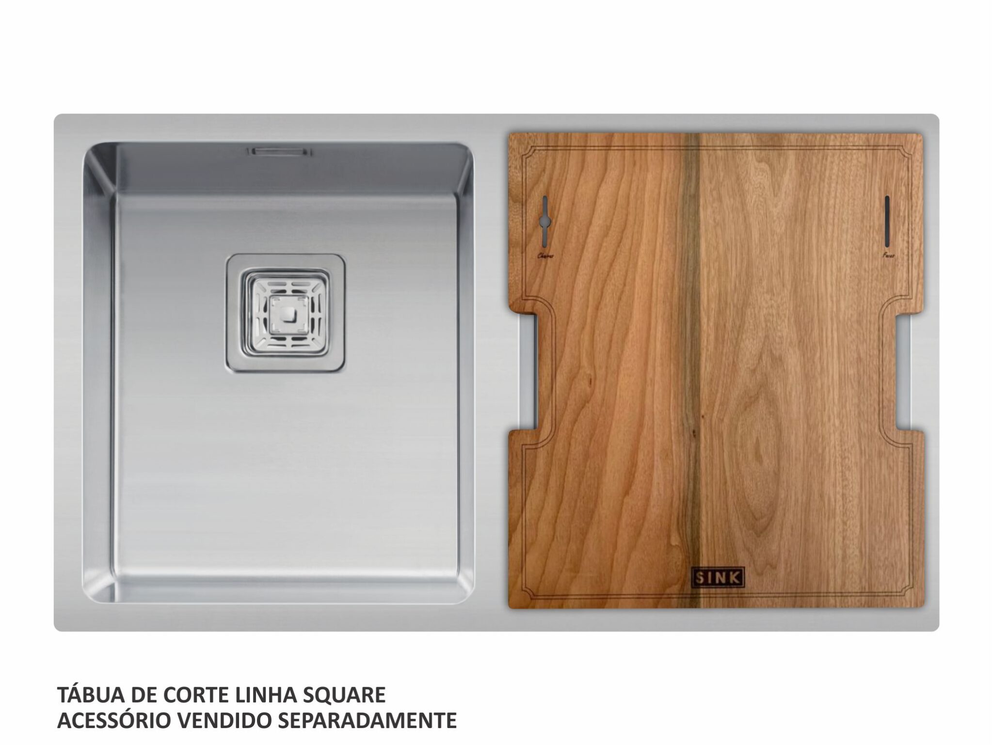 Cuba Inox Square Light Embutir 600X400X200mm Escovada Sink - SINK
