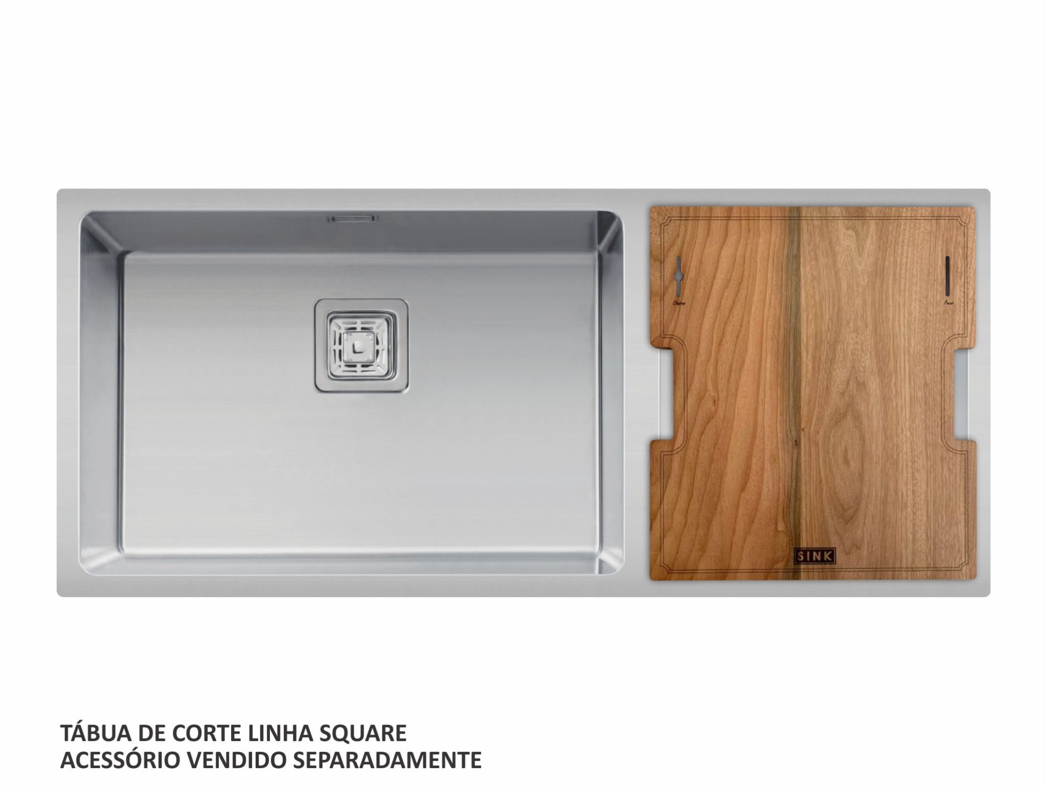 Cuba Inox Square Light Embutir 600X400X200mm Escovada Sink - SINK